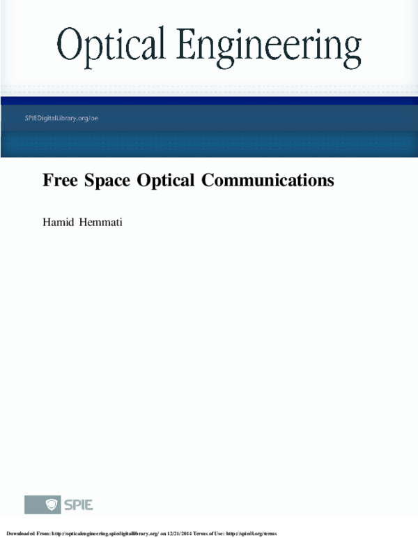 (PDF) Free Space Optical Communications Free Space Optical Communications