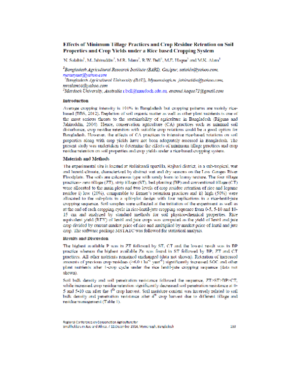 (DOC) Effects of Minimum Tillage Practices and Crop Residue Retention ...
