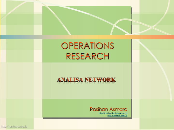 (PPT) riset operasi - analisa network