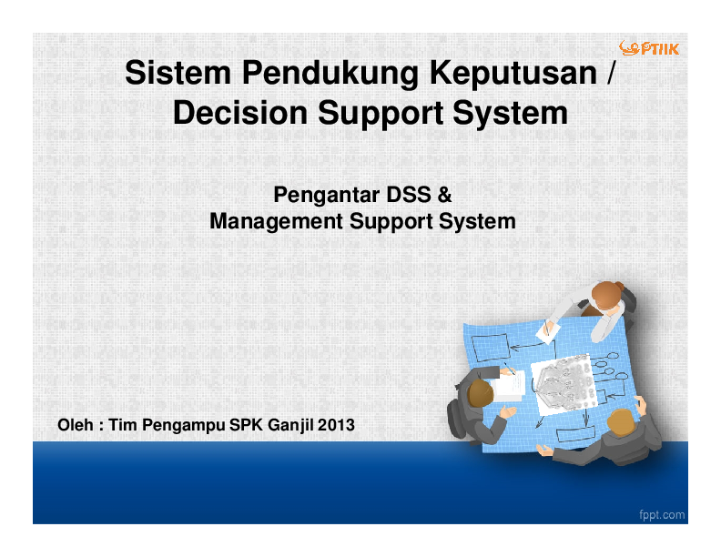 (PDF) Pengantar DSS & Management Support System Sistem Pendukung ...