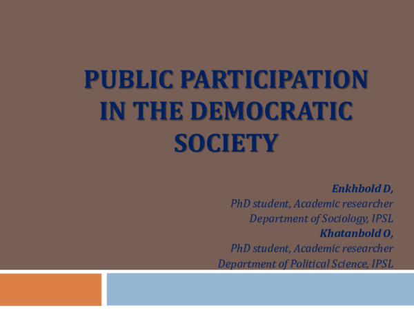 (PPT) Public Participation in the democratic society