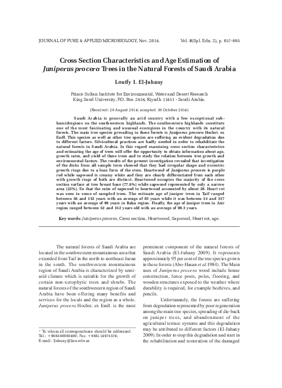 (PDF) Cross Section Characteristics and Age Estimation of Juniperus ...