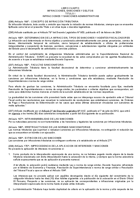 (DOC) LIBRO CUARTO INFRACCIONES, SANCIONES Y DELITOS TITULO I INFRACCIONES Y SANCIONES ...