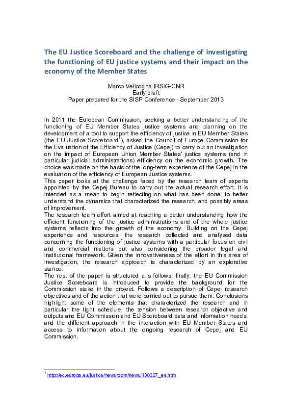 (PDF) The EU Justice Scoreboard and the challenge of investigating the ...