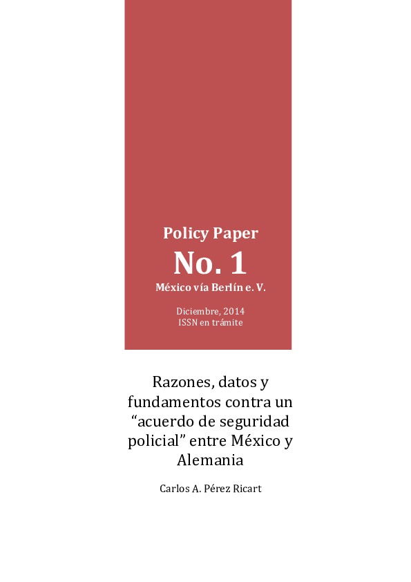(PDF) (2014), Pérez Ricart, Carlos A. “Razones, datos y fundamentos ...