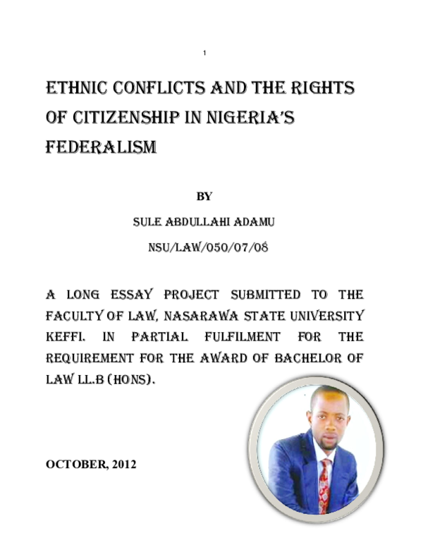 (PDF) ETHNIC CONFLICTS AND THE RIGHTS OF CITIZENSHIP IN NIGERIA'S ...