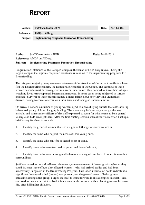 (PDF) Mental Health Report - Major Depression Syndrome from a Public ...