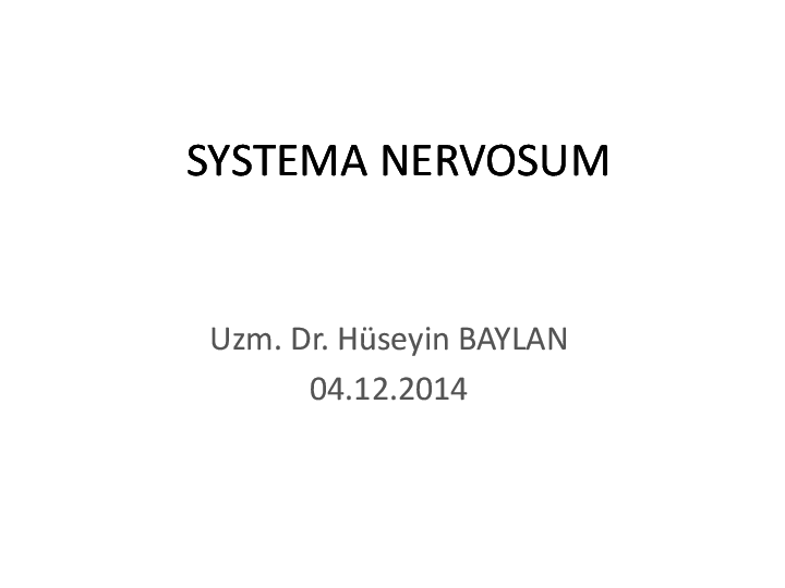 (PPT) systema nervosum sinir sistemi