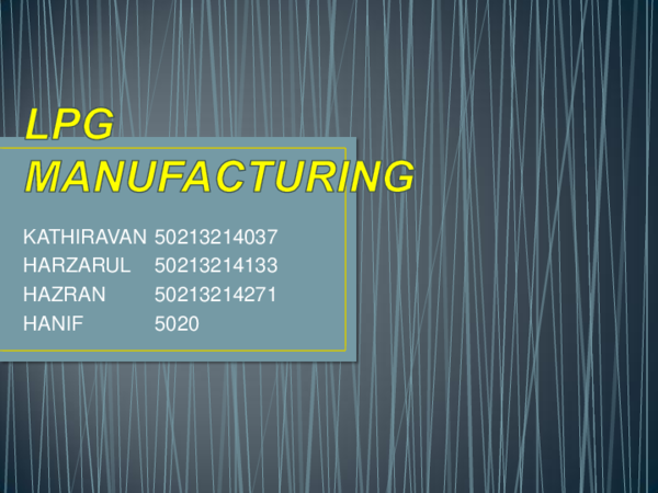 (PPT) LPG MANUFACTURING