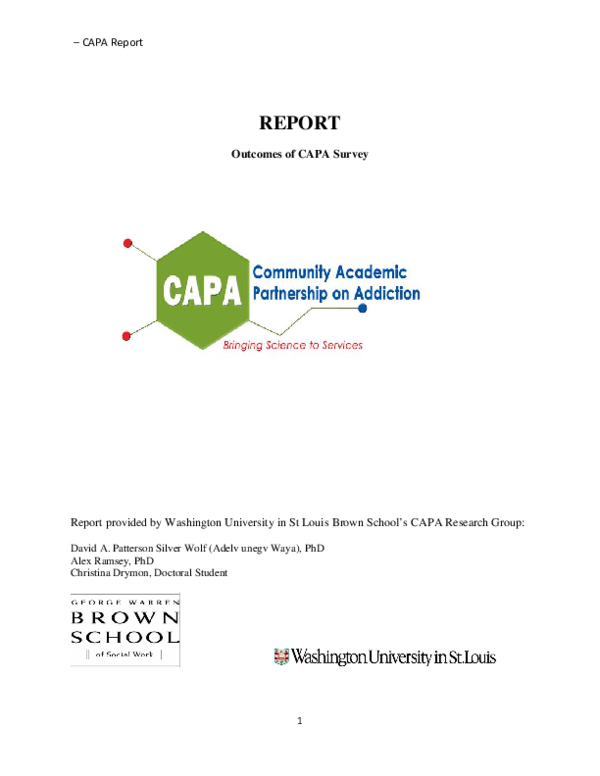 (PDF) CAPA Report Outcomes of CAPA Survey