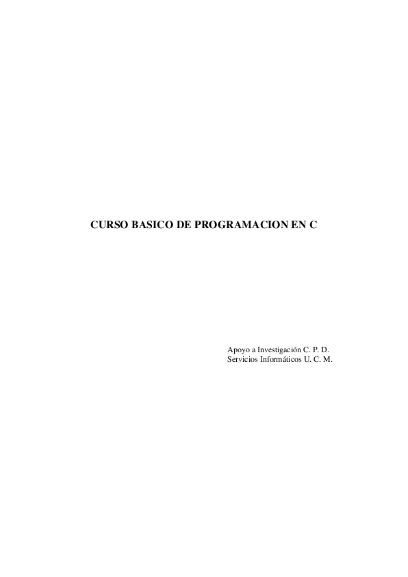 (PDF) CURSO BASICO DE PROGRAMACION EN C