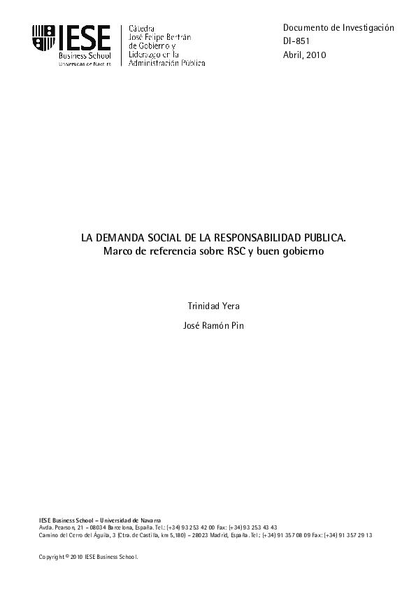 (PDF) La demanda social de la responsabilidad publica. Marco de ...