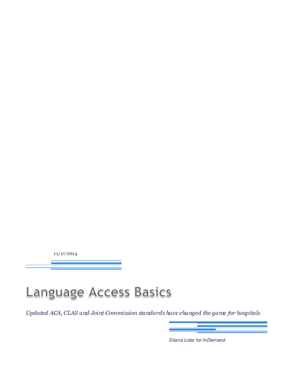 (DOC) Language Access Basics