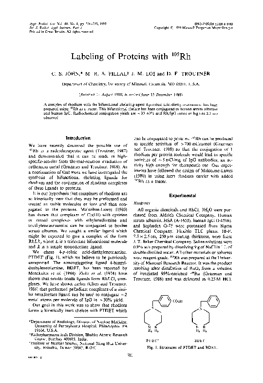 (PDF) Labeling of Proteins with Rh-105