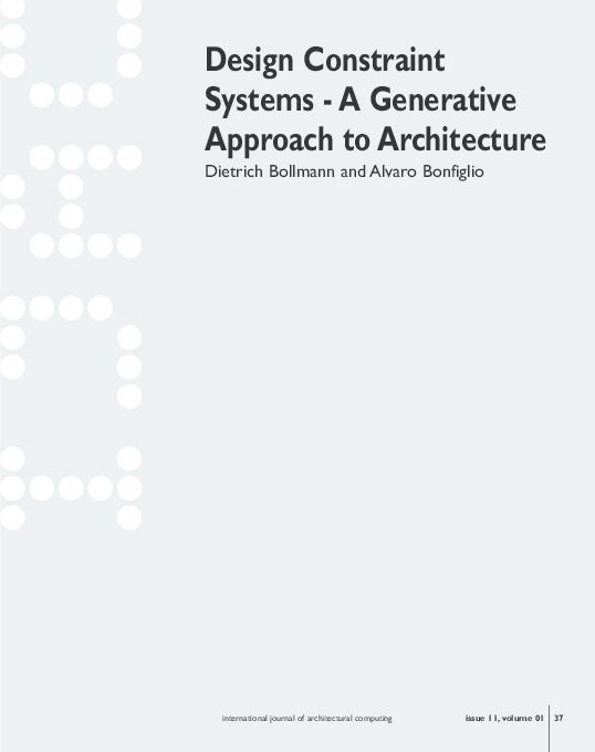 (PDF) Design Constraint Systems - A Generative Approach to Architecture