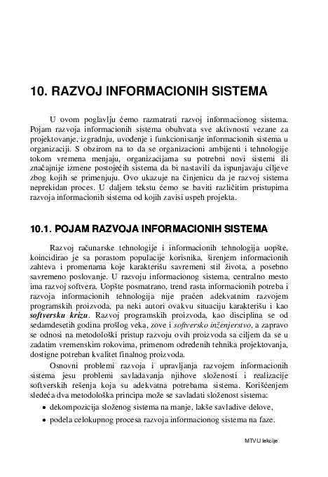 0. RAZVOJ INFORMACIONIH SISTEMA