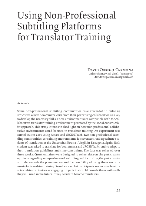 (PDF) 2013. Using Non-Professional Subtitling Platforms for Translator ...