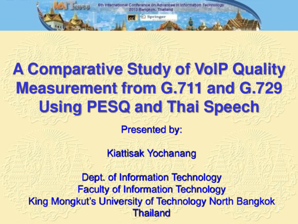 (PPT) A Comparative Study of VoIP Quality Measurement from G.711 and G ...
