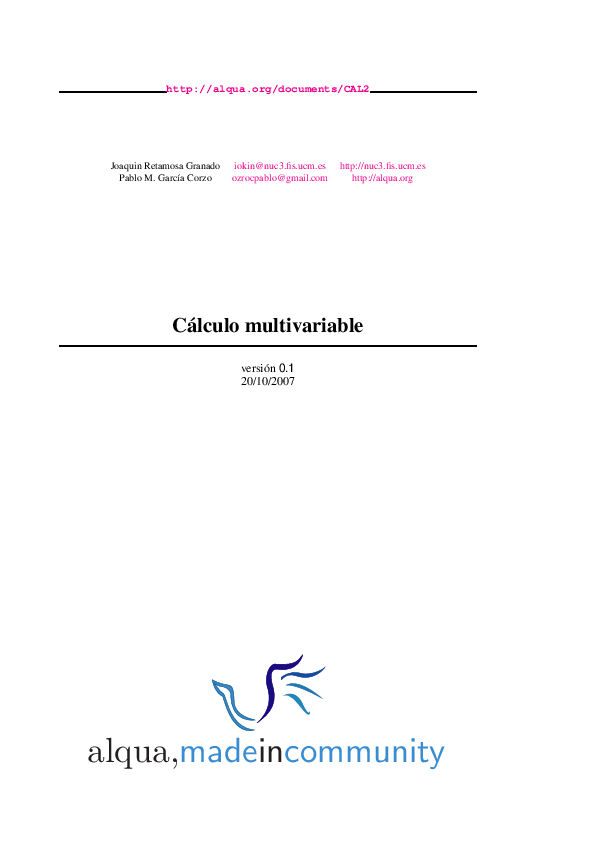 (PDF) Cálculo Multivariable