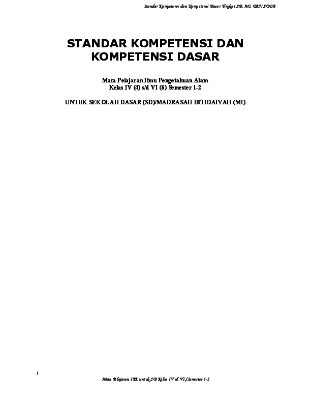 (PDF) Standar STANDAR KOMPETENSI DAN KOMPETENSI DASAR