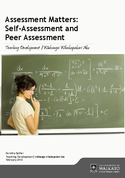 (PDF) Assessment Matters: Self-Assessment and Peer Assessment Teaching ...