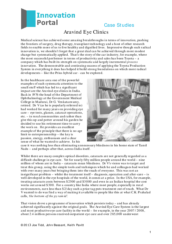 (PDF) Case Studies Aravind Eye Clinics