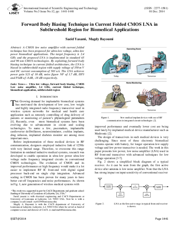 (PDF) Forward Body Biasing Technique in Current Folded CMOS LNA in ...