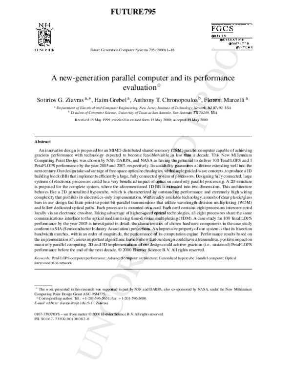 (PDF) A new-generation parallel computer and its performance evaluation