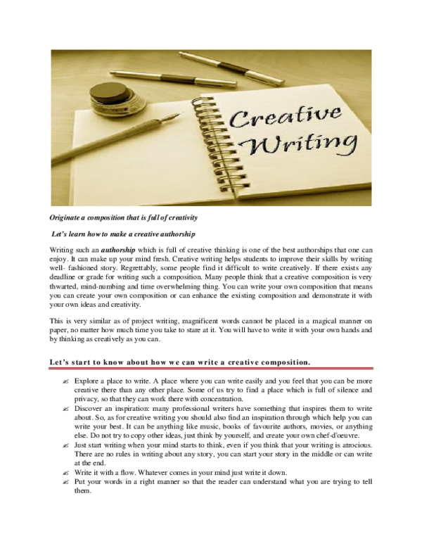 (PDF) Creative writing