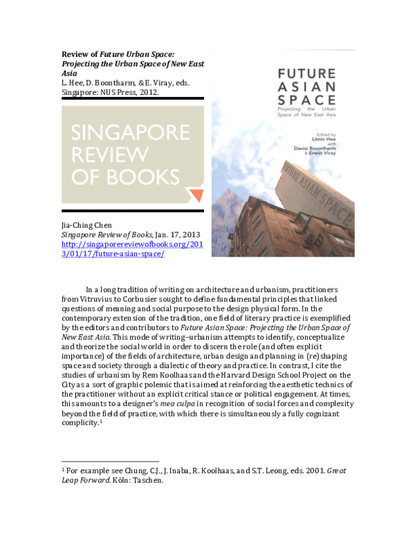(PDF) Review of Future Asian Space: Projecting the Urban Space of New ...