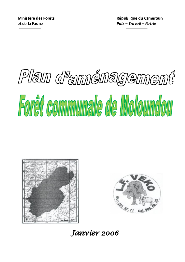 (PDF) Ministère des Forêts République du Cameroun et de la Faune Paix ...