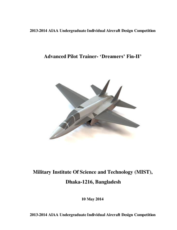 (PDF) 2013-2014 AIAA Foundation Undergraduate Individual Aircraft Design Competition /Advanced ...