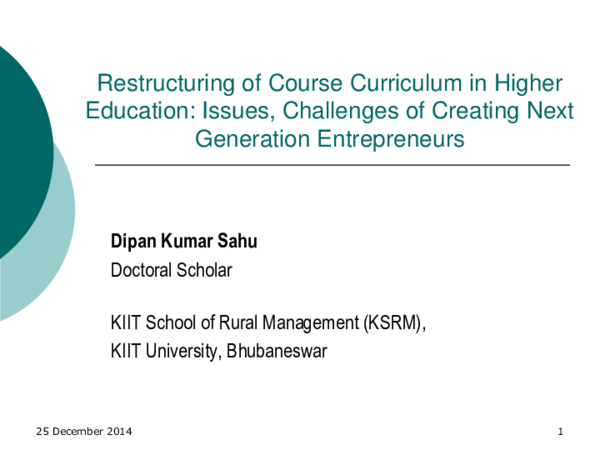 (PPT) Restructuring of Course Curriculum in Higher Education: Issues ...