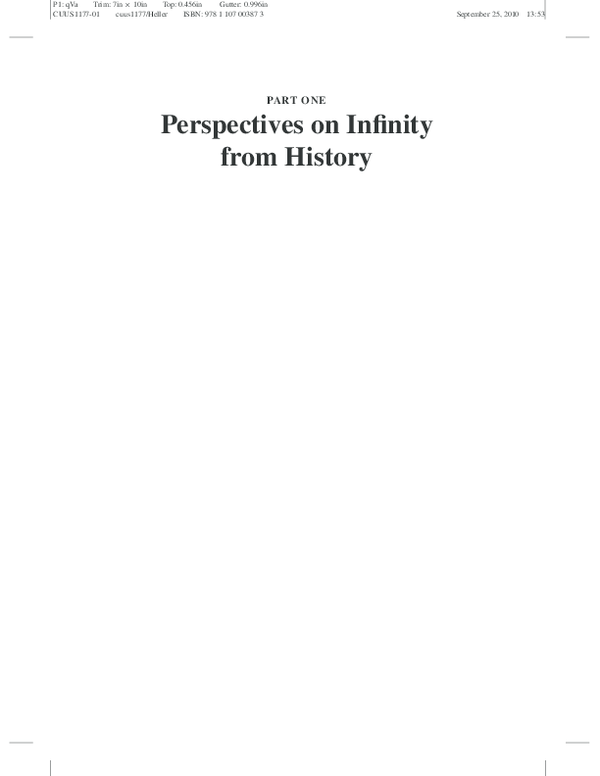 (PDF) Infinity in History