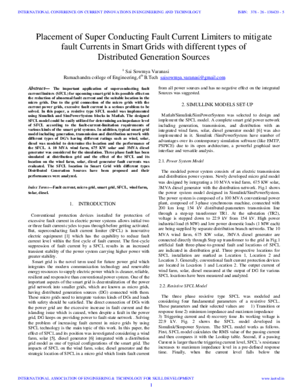 (PDF) IAETSD-Placement of Super Conducting Fault Current Limiters to mitigate fault Currents in ...
