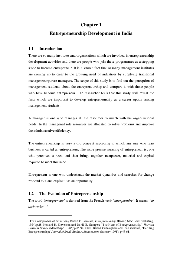 (PDF) Entrepreneurship Development in India