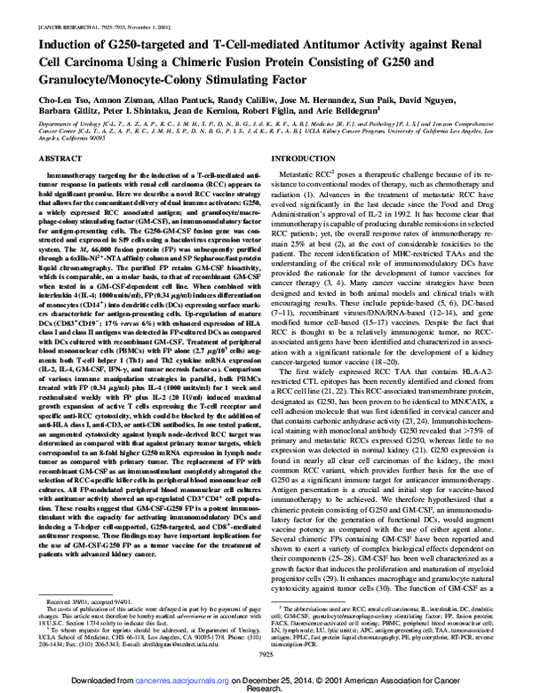 (PDF) Induction of G250-targeted and T-Cell-mediated Antitumor Activity ...