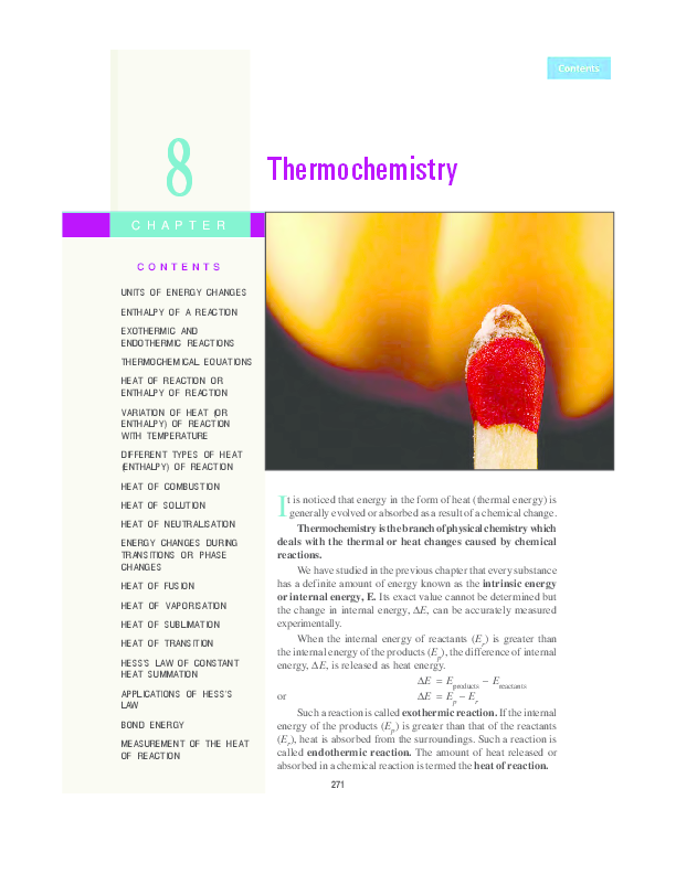 Pdf Chapter 8 Thermochemistry 