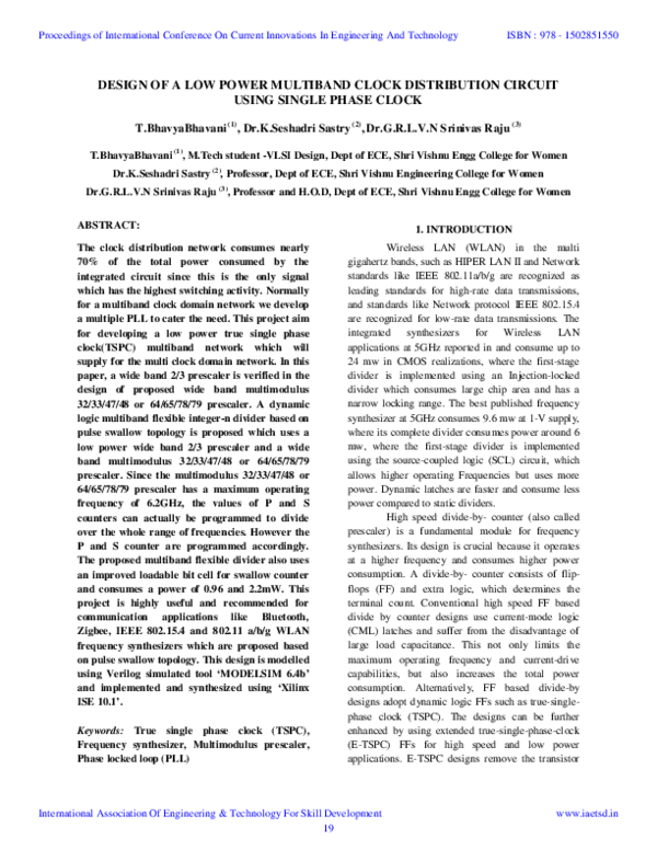 (PDF) IAETSD-DESIGN OF A LOW POWER MULTIBAND CLOCK DISTRIBUTION CIRCUIT ...