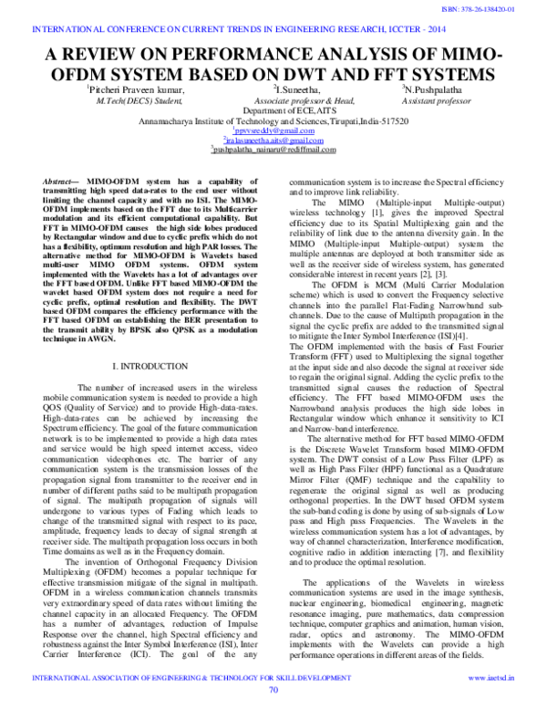 Pdf Iaetsd A Review On Performance Analysis Of Mimo Ofdm System Based