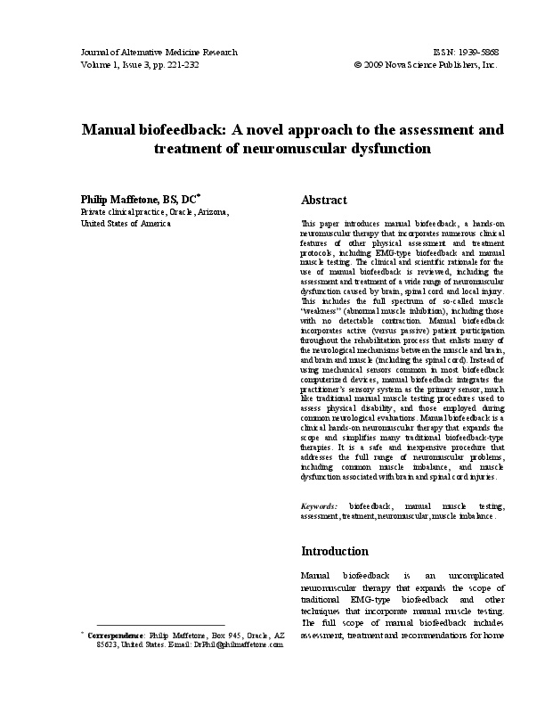 (PDF) The assessment and treatment of muscular imbalance – The Janda ...