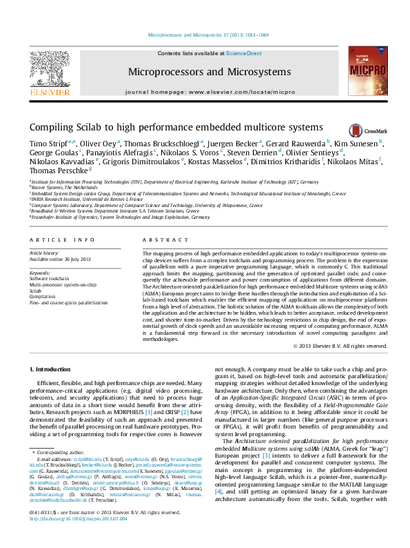 Pdf Compiling Scilab To High Performance Embedded Multicore Systems