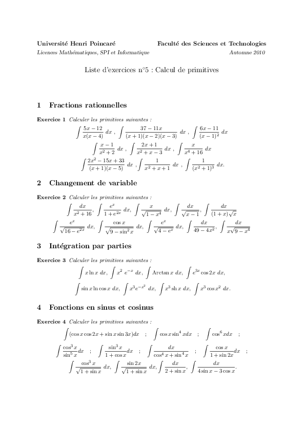 primitive fraction rationnelle