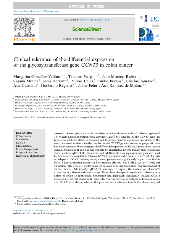 (PDF) Clinical relevance of the differential expression of the ...
