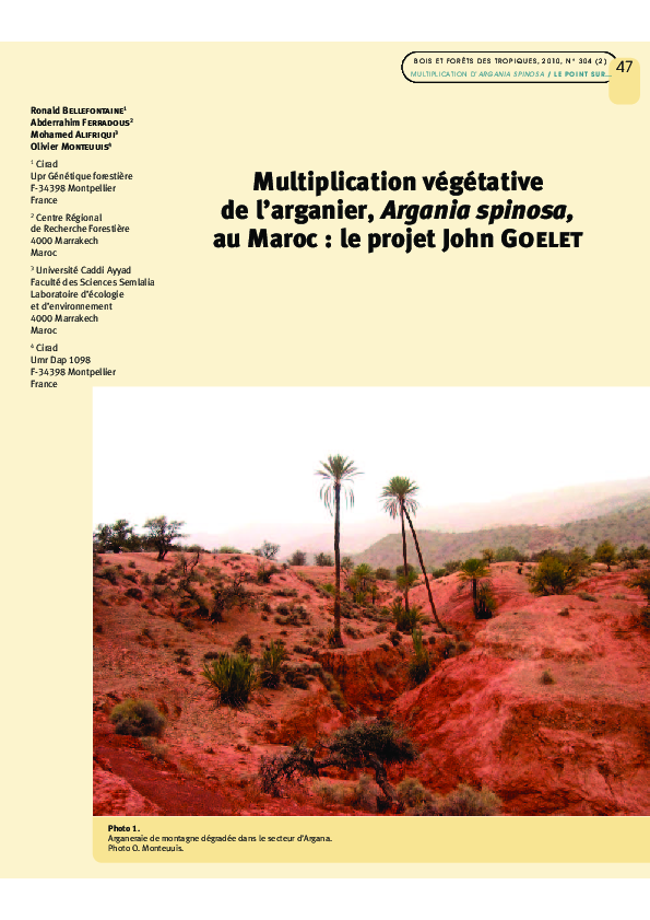 (PDF) Multiplication végétative de l'arganier, Argania spinosa, au ...