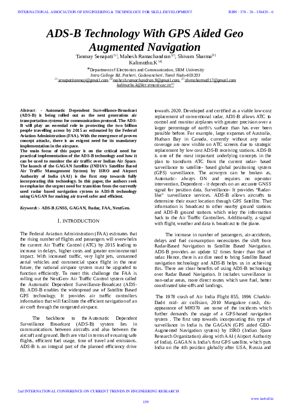 (PDF) IAETSD-ADS-B Technology With GPS Aided Geo Augmented Navigation