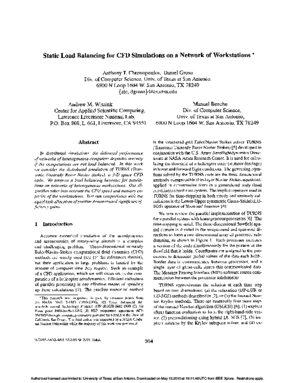 (PDF) Static Load Balancing for CFD Simulations on a Network of ...