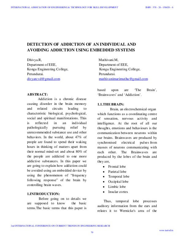 Pdf Iaetsd Detection Of Addiction Of An Individual And Avoiding Addiction Using Embedded Systems