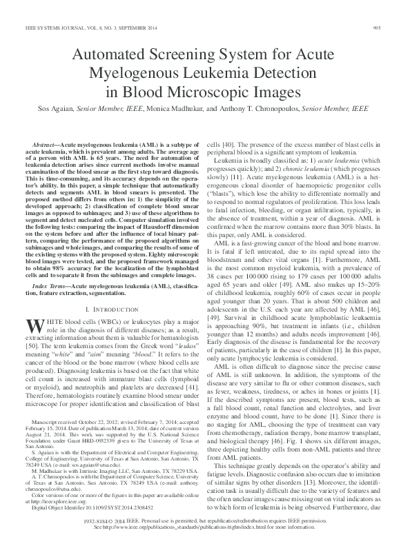 (PDF) Automated Screening System for Acute Myelogenous Leukemia ...