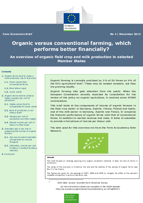 (PDF) Organic versus conventional farming, which performs better ...
